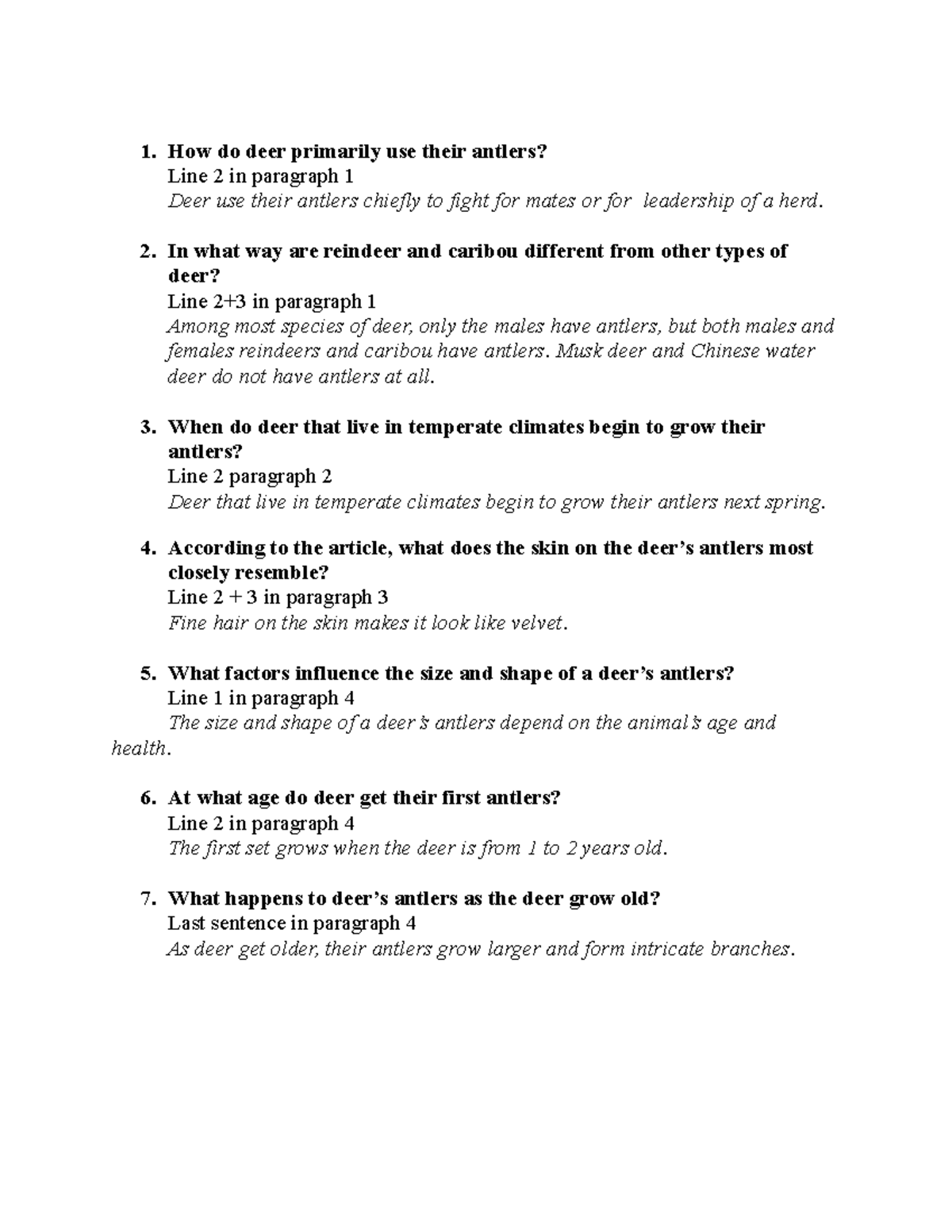 QT20.1 Phạm Quỳnh Hương - How do deer primarily use their antlers? Line ...