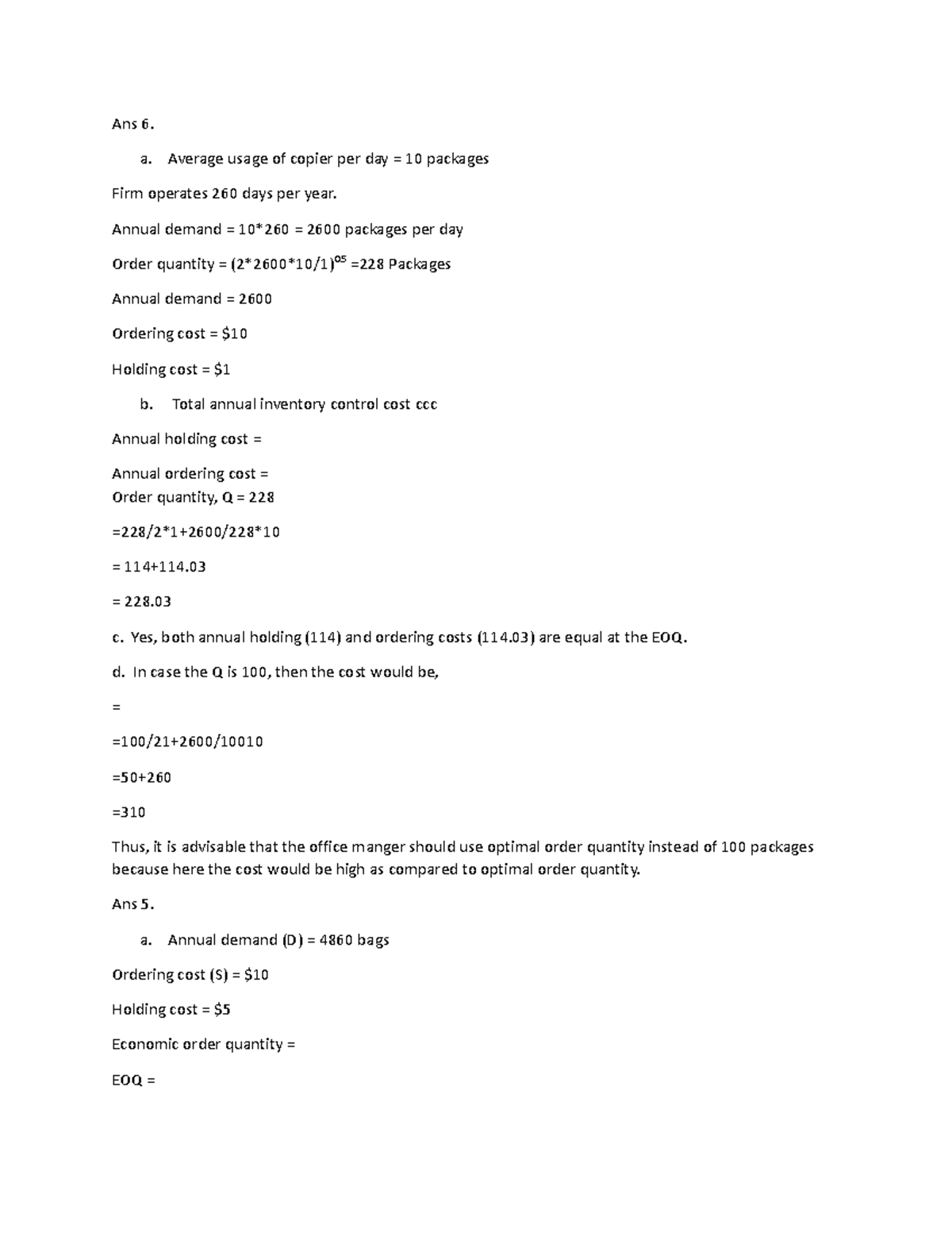 OPMT week 6 - Its a weekly practical assignment which includes answers ...