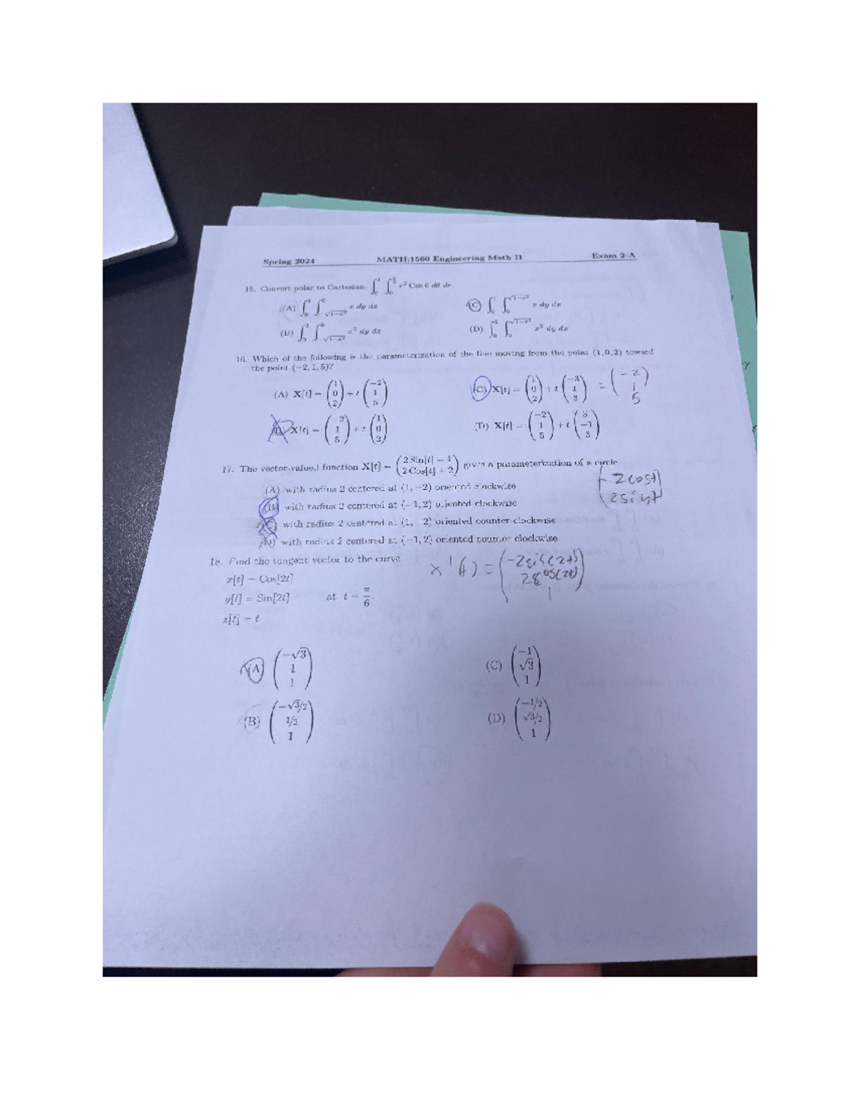 Exam 2 corrections - exam 2 - MATH15600AAA - Studocu