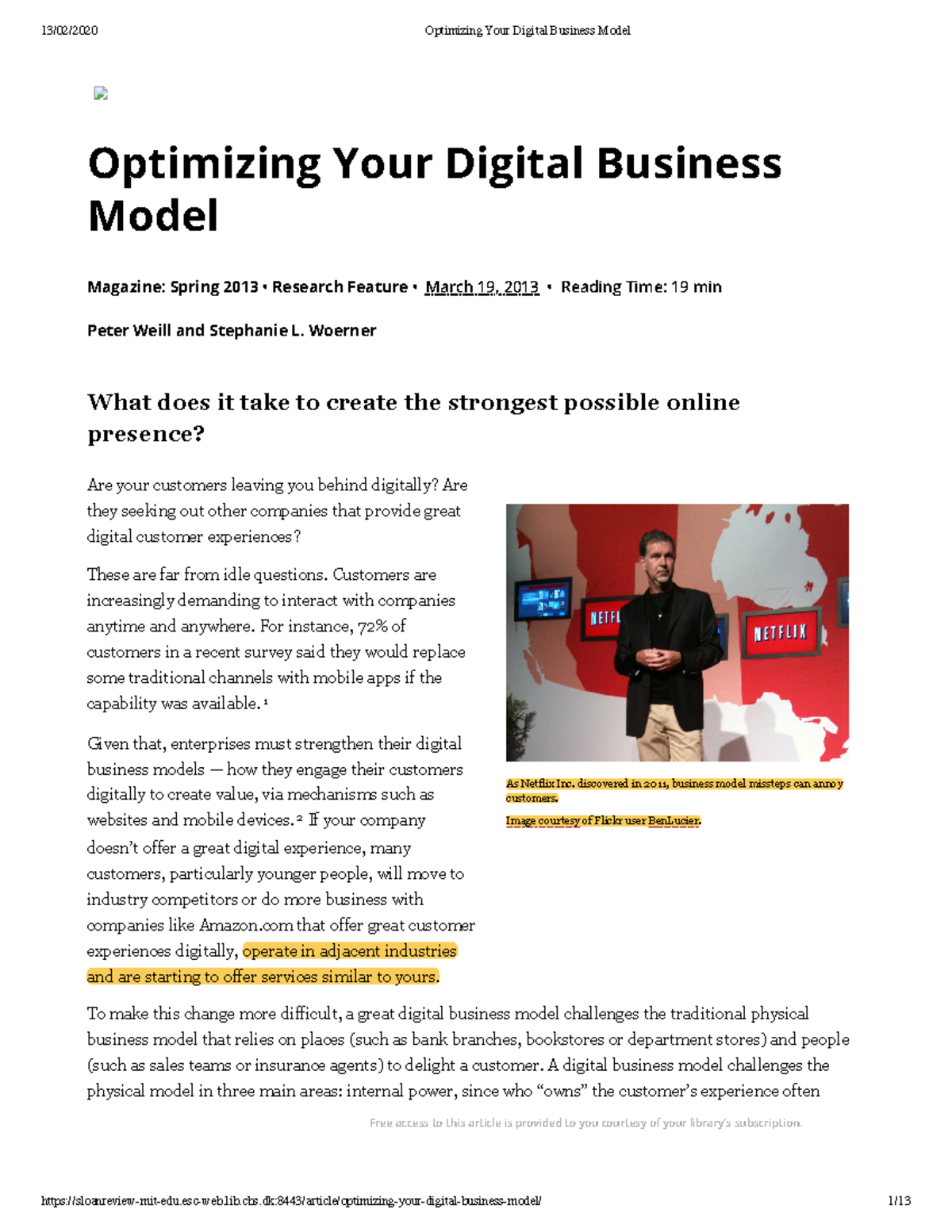 Optimizing Your Digital Business Model session 2 - Optimizing Your ...