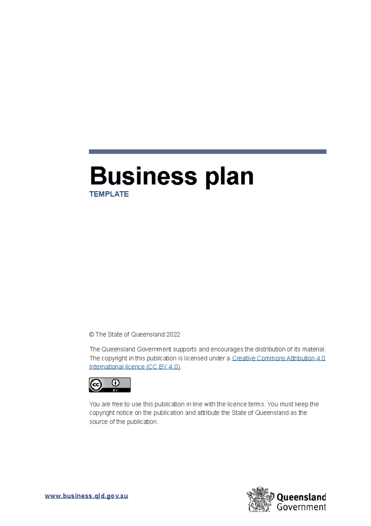 Business-plan-template - Business plan TEMPLATE © The State of ...