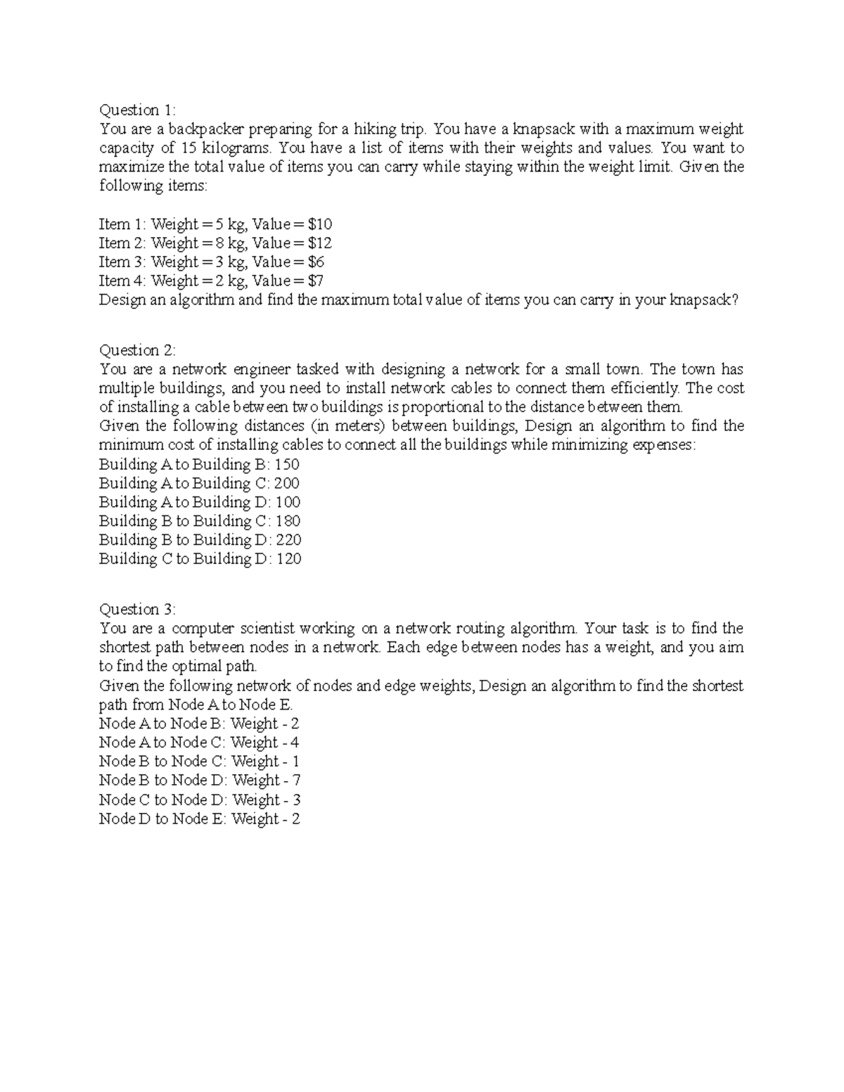 Scenario based questions for practice - Question 1: You are a ...