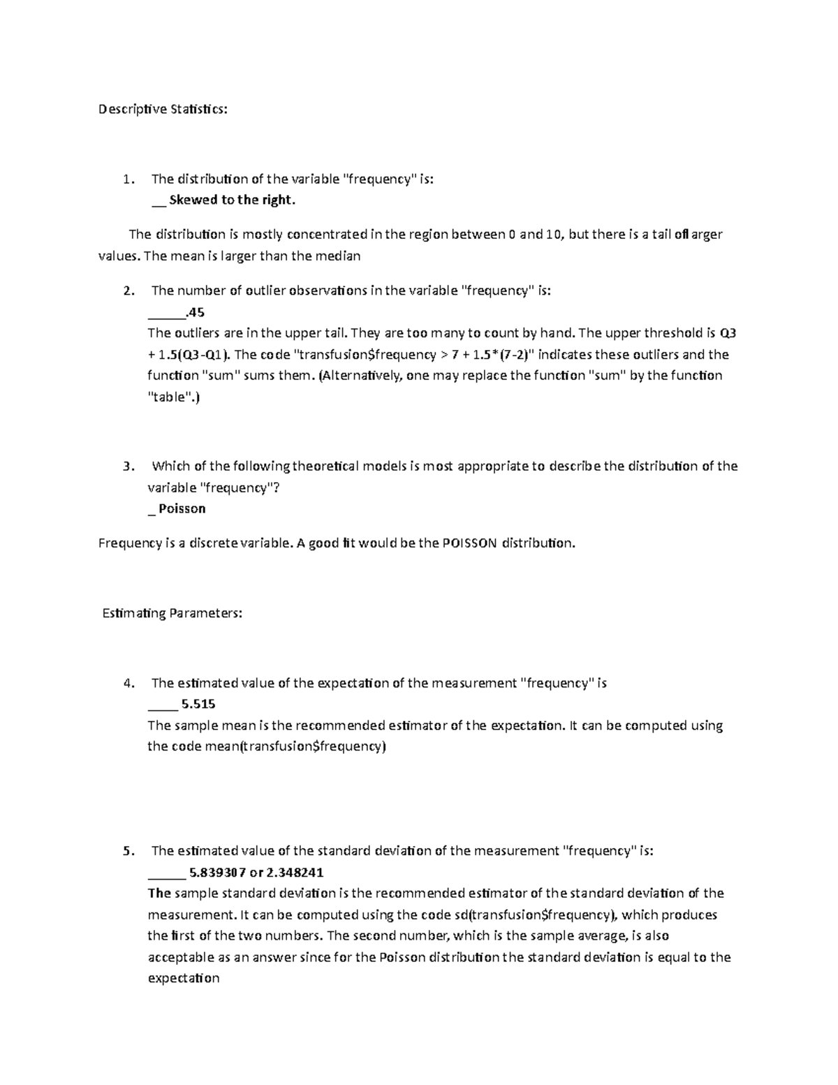P1 1281 W2 Unit 2 - Written Assignment Unit 2 - Descriptive Statistics: The distribution of the ...