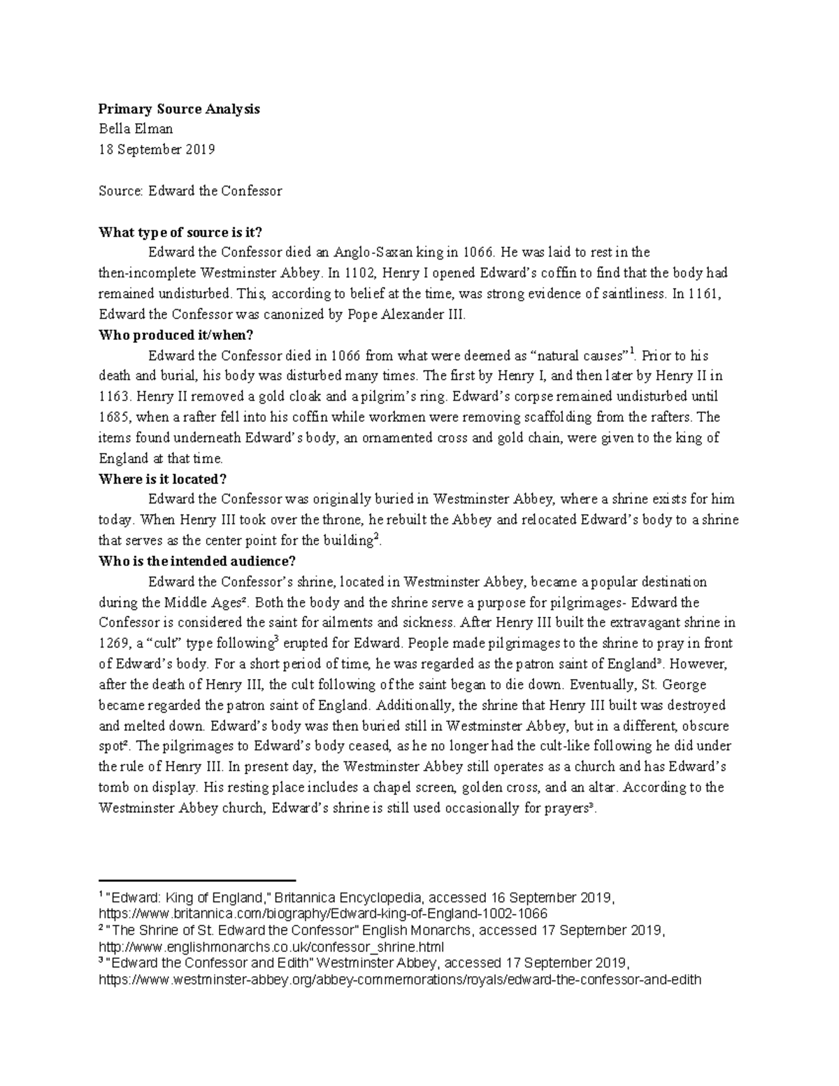 Primary Source Analysis - Primary Source Analysis Bella Elman 18 ...