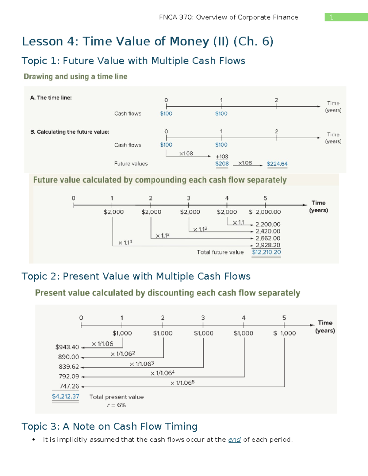 FNCE 370 Lesson 4 - Time Value of Money (II) - Lesson 4: Time Value of Money (II) (Ch. 6) Topic ...