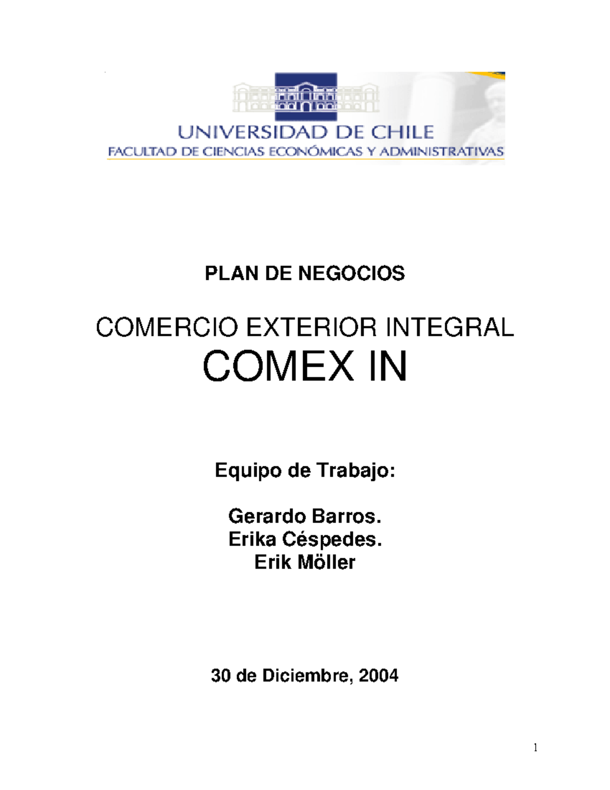 Plan de negocios Comex In - PLAN DE NEGOCIOS COMERCIO EXTERIOR INTEGRAL ...