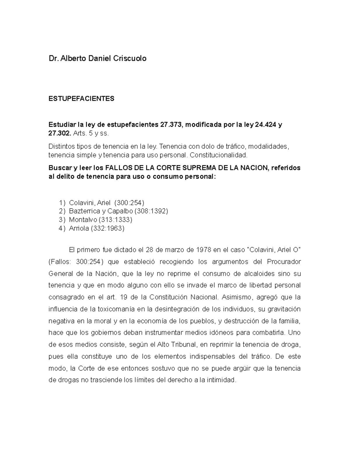 Fallos DEL DR Dr. Alberto Daniel Criscuolo - Dr. Alberto Daniel ...