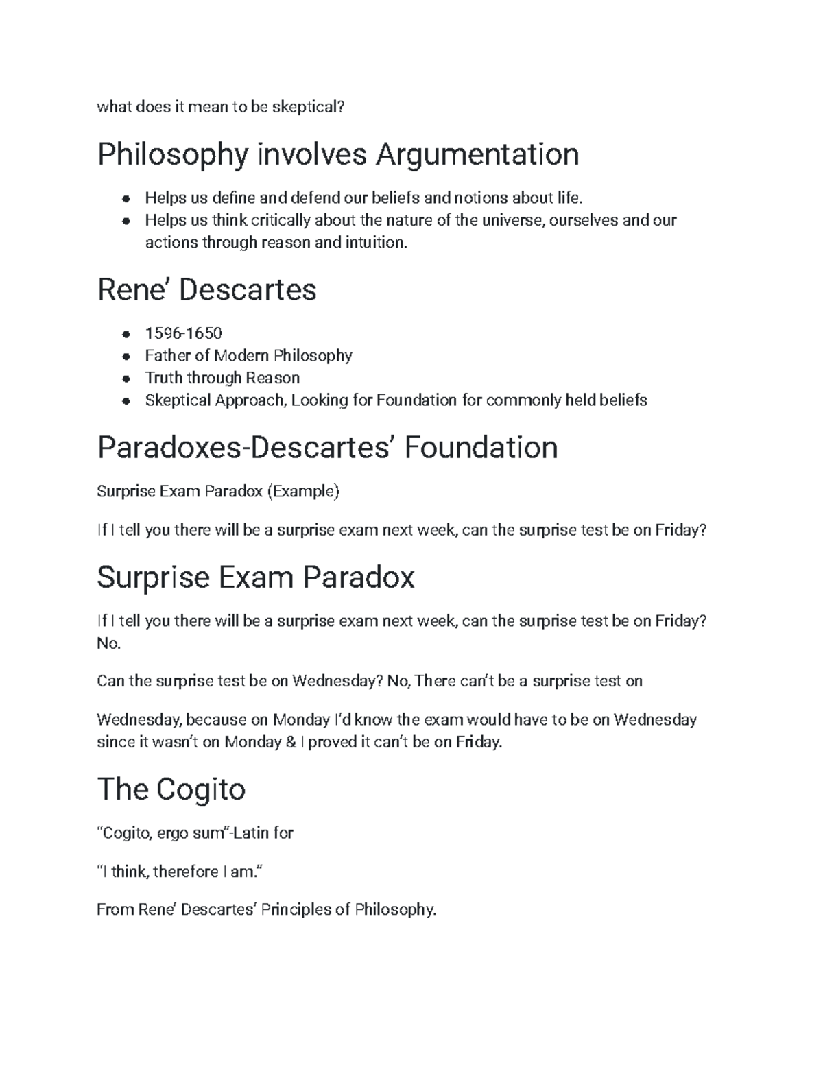 Philosphy 101 - Rene descartes and paradoxes - what does it mean to be ...