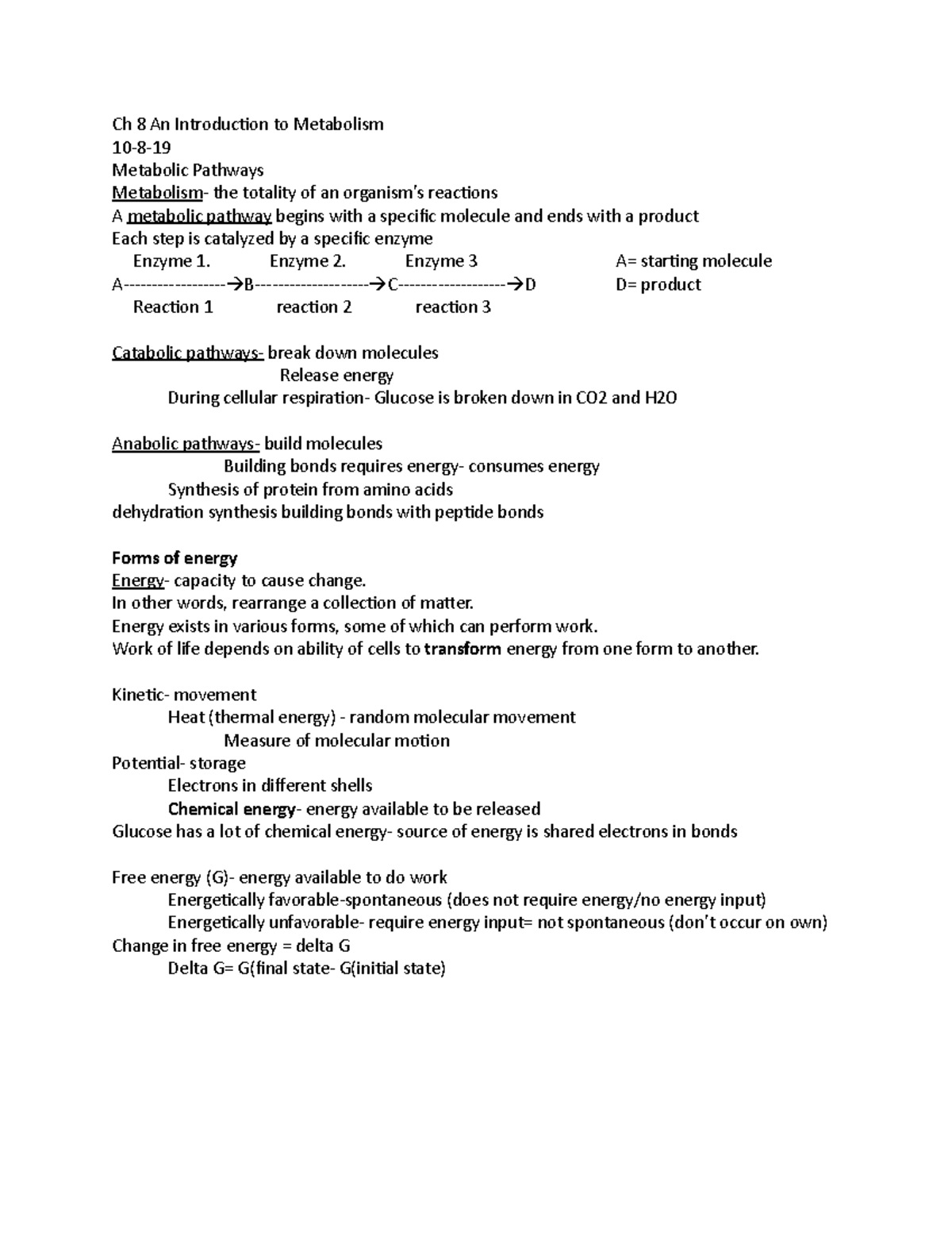 Quia Ap Chapter 8 An Introduction To Metabolism Detailed The Diagram ...