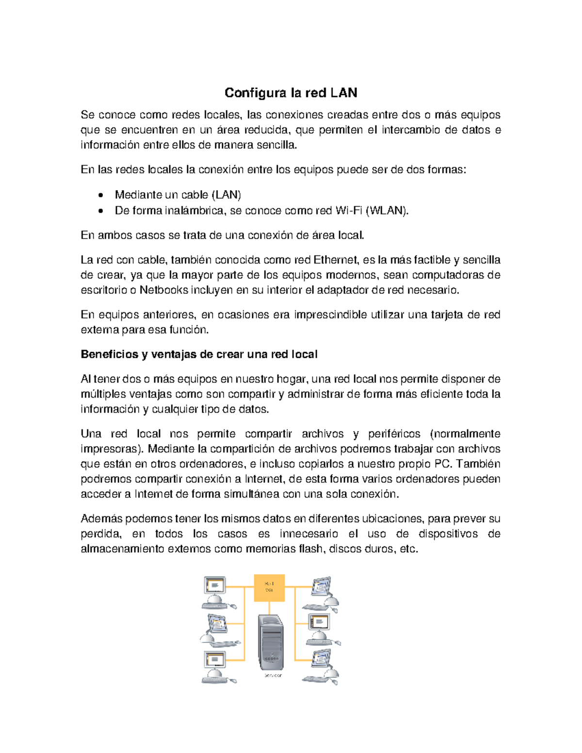 Redes de computadora - Paso a paso de la configuracion de la red LAN ...