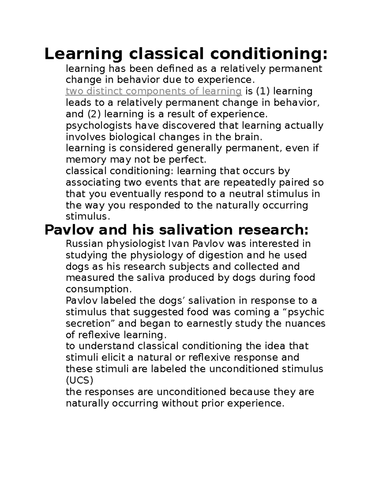 Learning classical conditioning - Learning classical conditioning ...