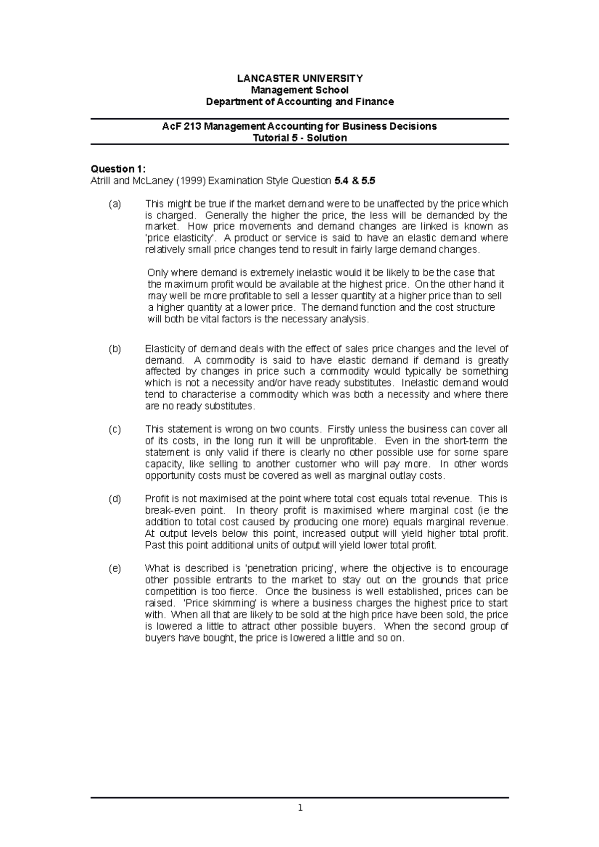 Ac F 213 - Tutorial 5 - Solutions - LANCASTER UNIVERSITY Management ...