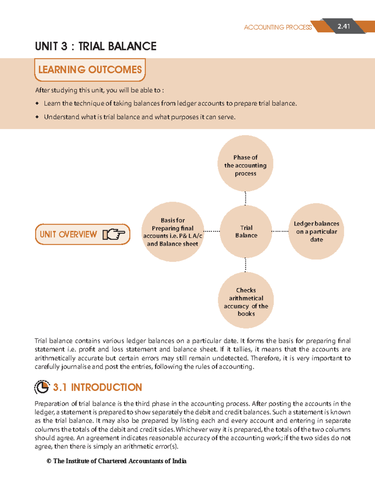 Chapter 2B Trial Balance - ACCOUNTING PROCESS 2. Trial balance contains ...
