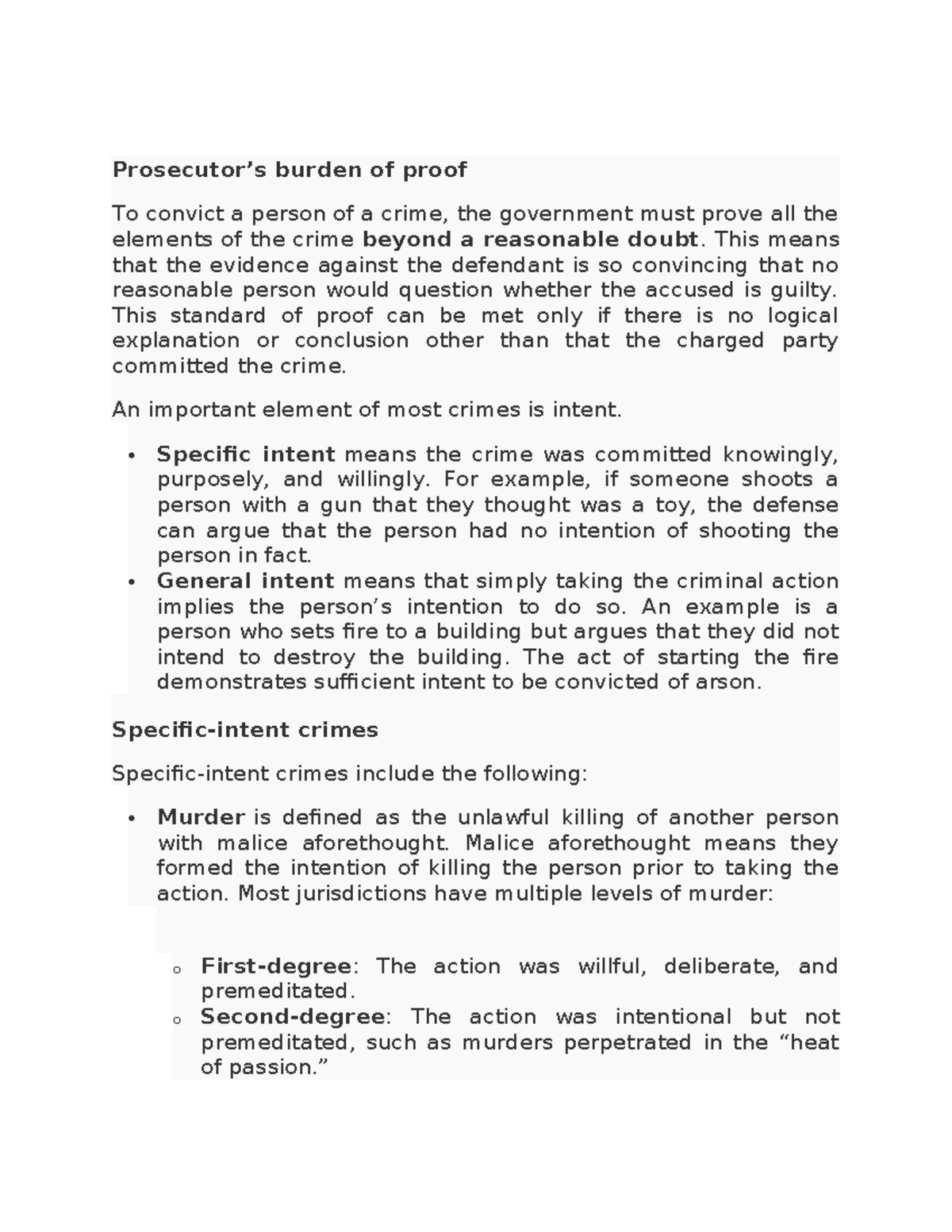 Defenses in the criminal liability - Prosecutor’s burden of proof To ...