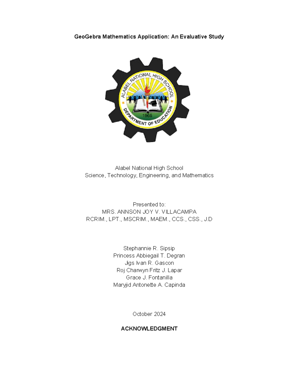 Geogebra Application Application A Evaluative Study Geogebra
