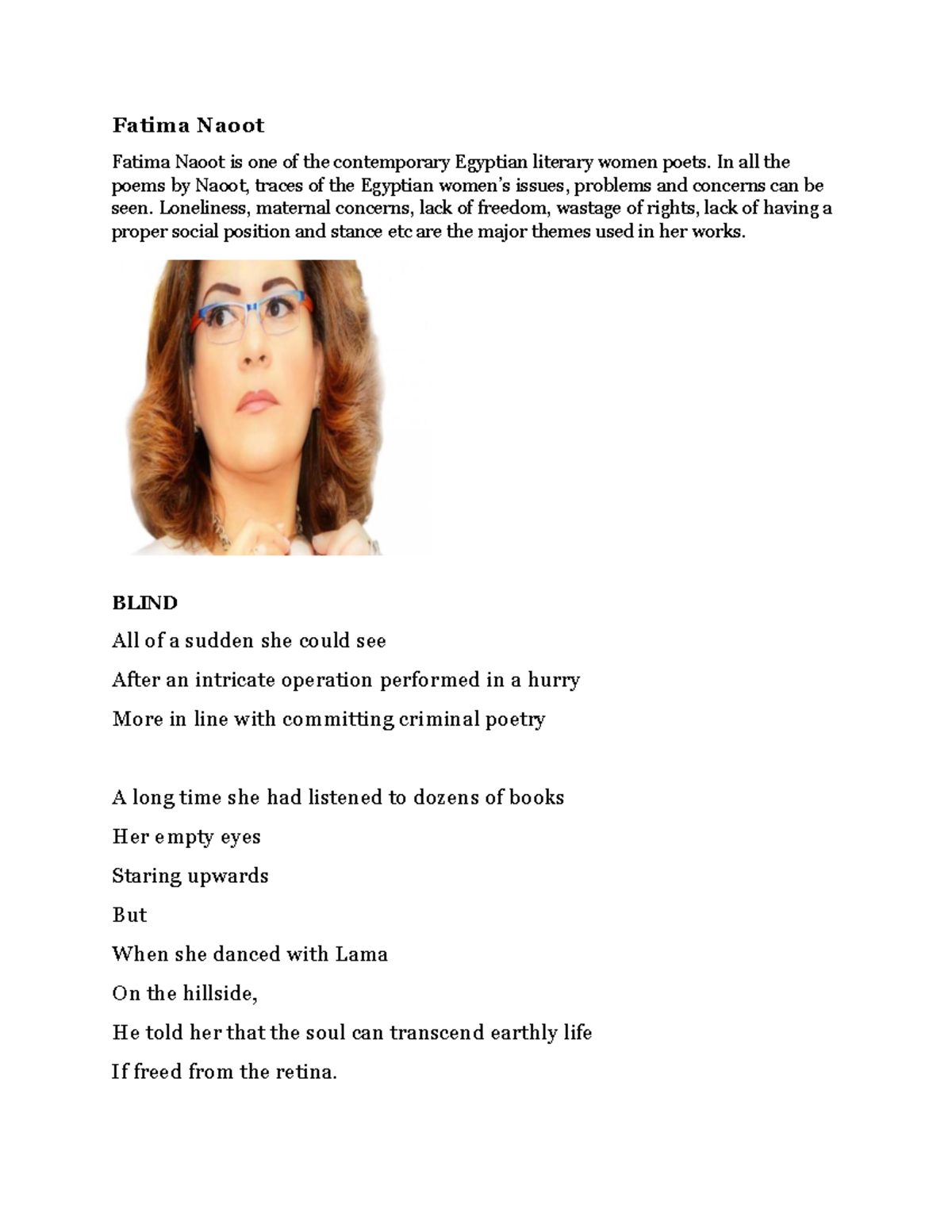 Blind - About post modernism - Fatima Naoot Fatima Naoot is one of the ...