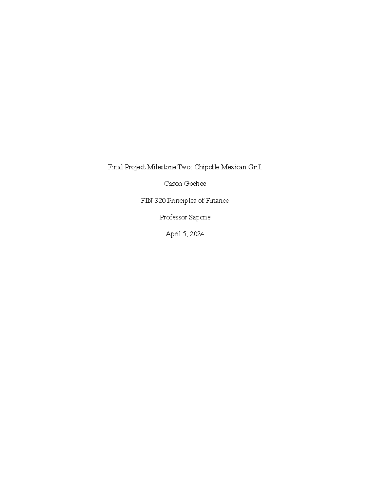 FIN 320 - Final Project Milestone Two - Final Project Milestone Two ...