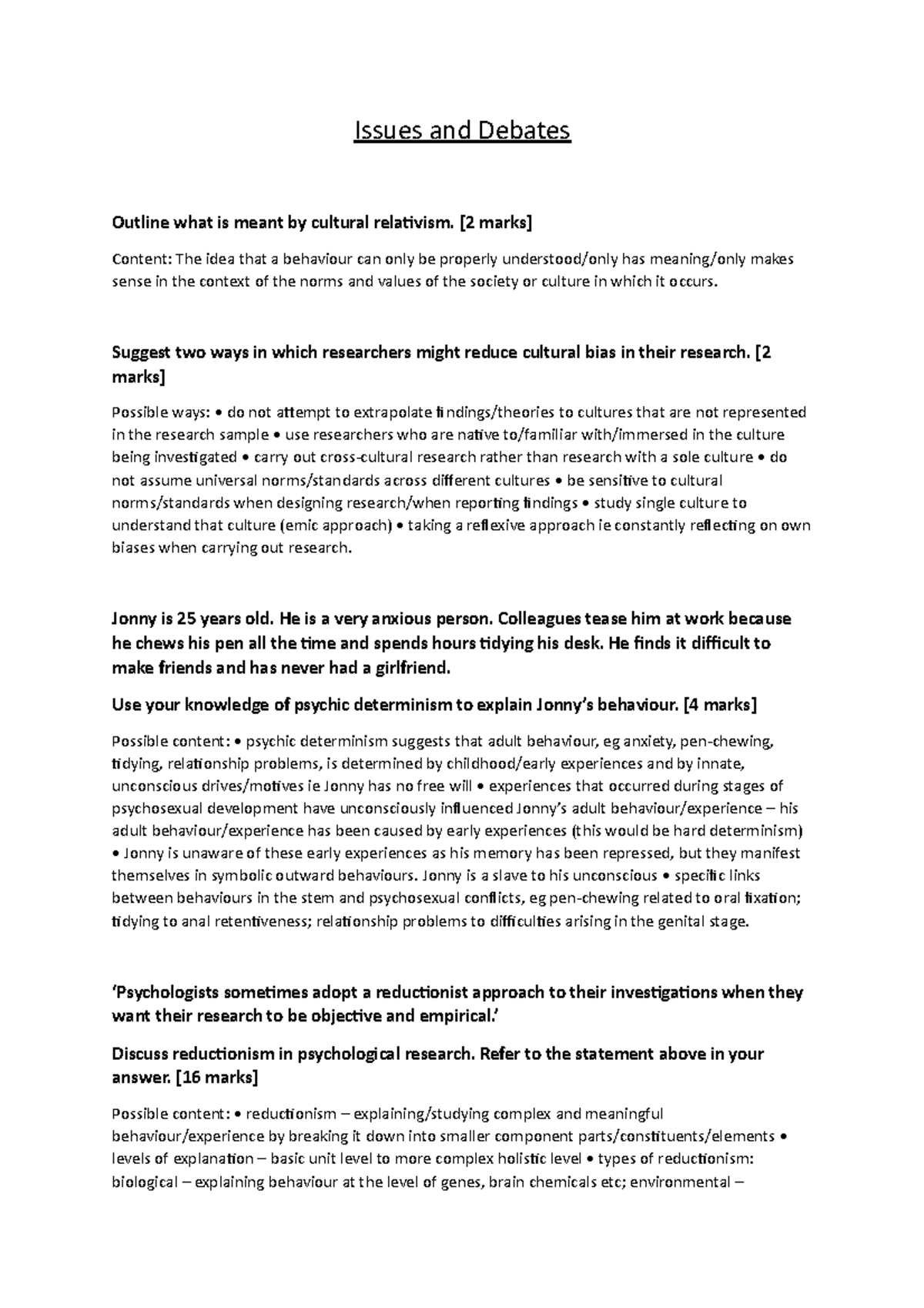 Issues and Debates - Issues and Debates Outline what is meant by ... Issues and Debates - Issues and Debates Outline what is meant by ...
