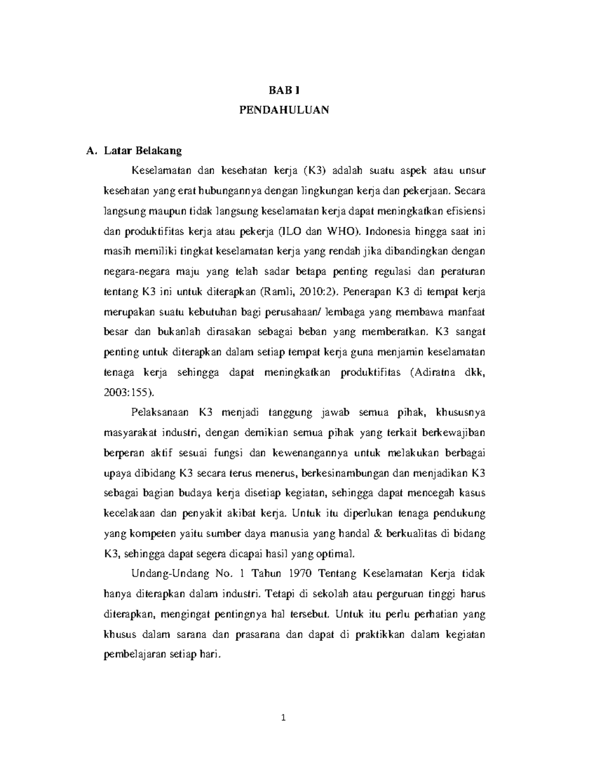 Makalah K3 Pariwisata Dan Pertambangan - BAB I PENDAHULUAN A. Latar Belakang Keselamatan dan ...