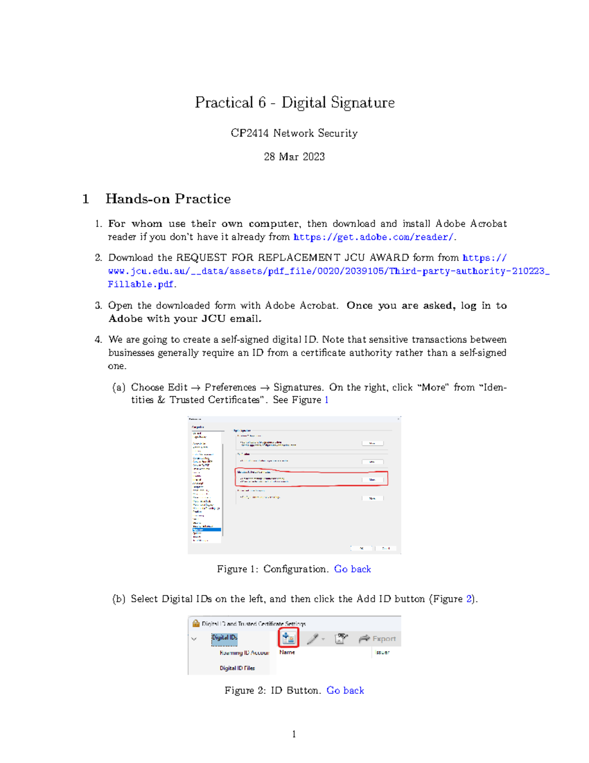 06 practical instruction - Practical 6 - Digital Signature CP2414 Network Security 28 Mar 2023 1 ...