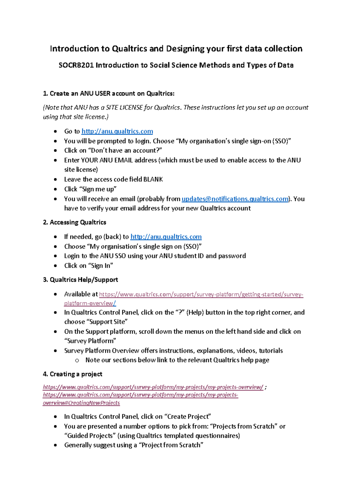 SOCR8201 OC Qualtrics Intro Handout - Introduction to Qualtrics and ...