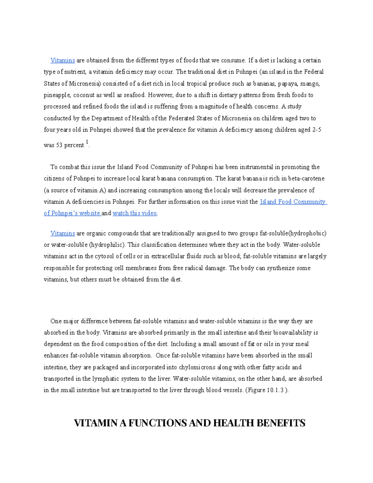 Lesson 7 - L0 7 lecture notes - Vitamins are obtained from the ...