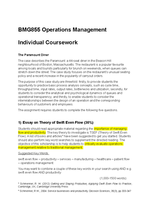 Theory Swift even flow - Assignment - Question Theory: Swift, even flow ...