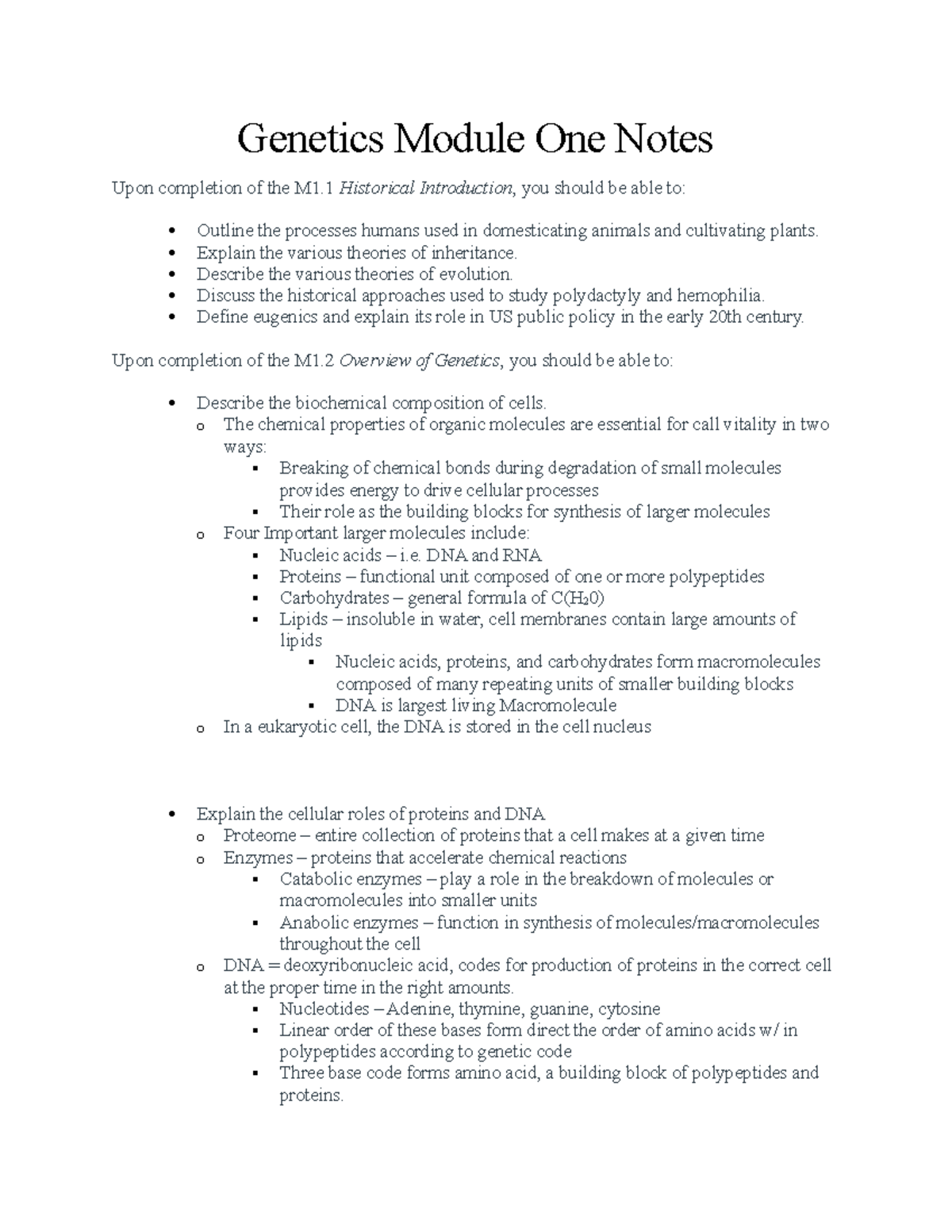 Genetics Module One Notes - Explain the various theories of inheritance ...