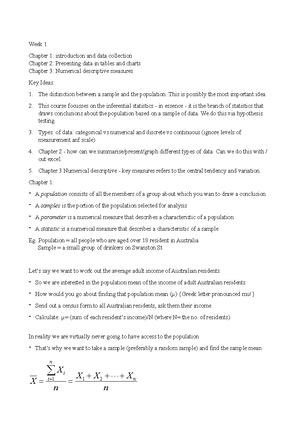 Script ws1 13 - Lecture notes 1-10 - Notes for Introduction to Business ...