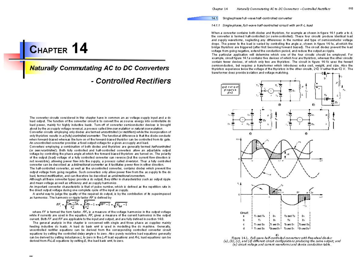 Chapter 14 - BWW CHAPTER 14 Naturally Commutating AC to DC Converters ...