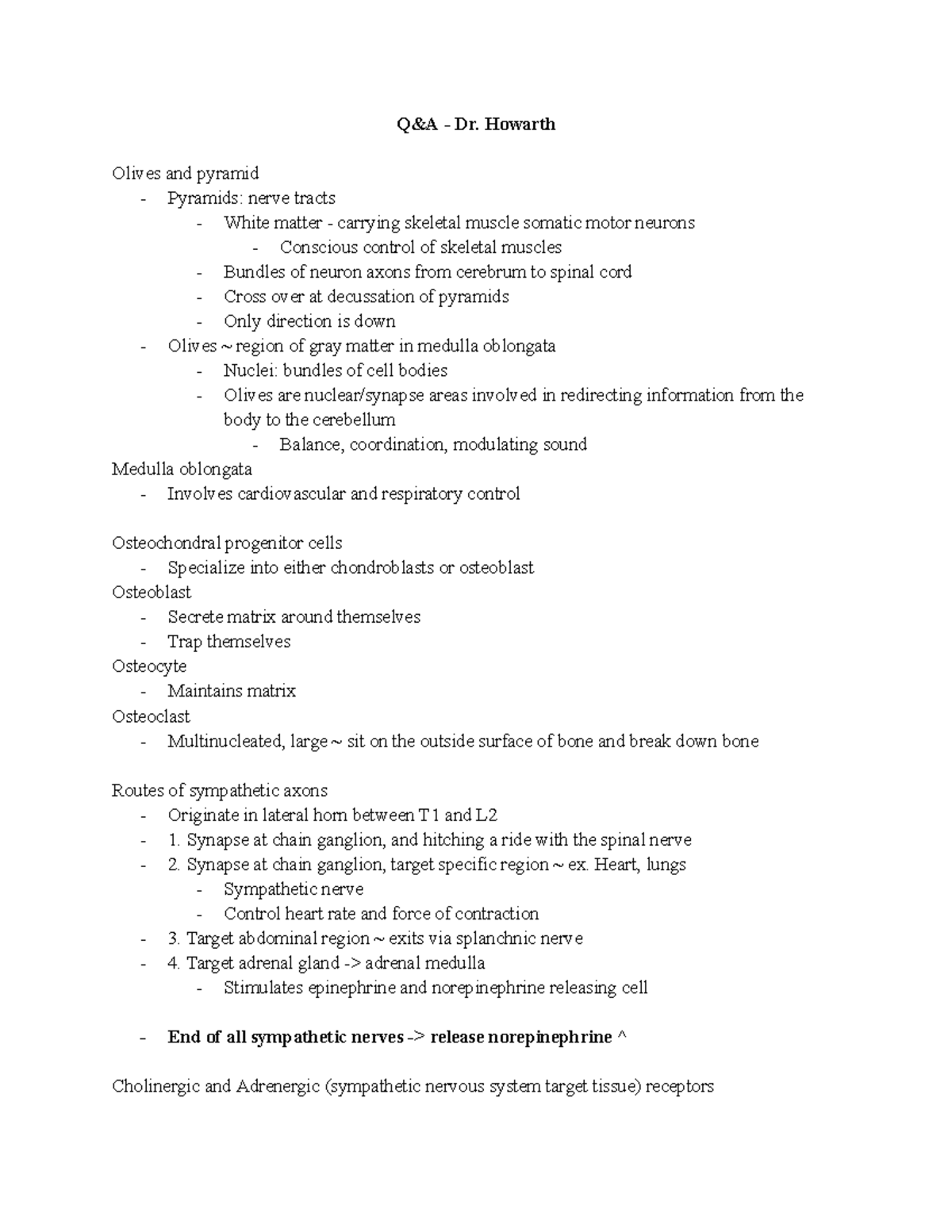 Q&A - Exam Review KIN - Summary Human Anatomy and Physiology I - Q&A ...