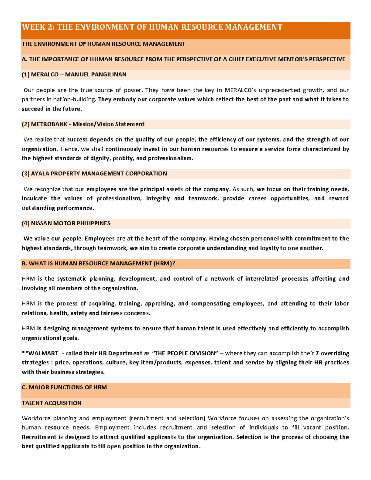 THE Environment OF Human Resource Management - WEEK 2: THE ENVIRONMENT ...