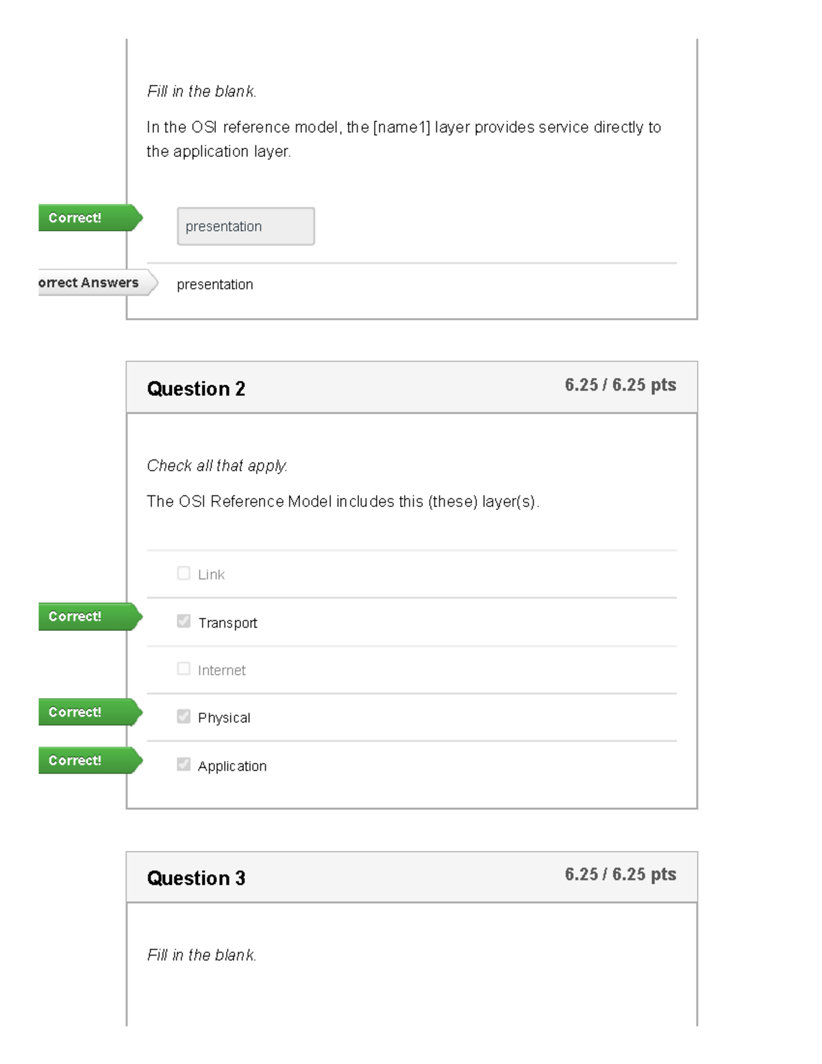 M1V2 - OSI Reference Model layer questions - Fill in the blank. In the ...