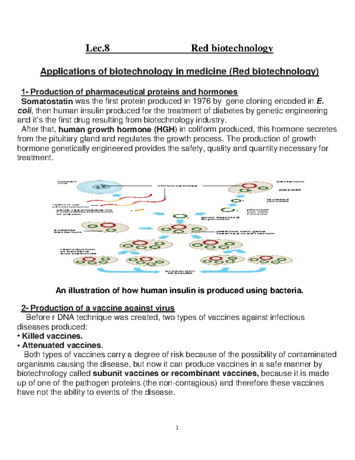 Red biotechnology - Lec Red biotechnology Applications of biotechnology ...