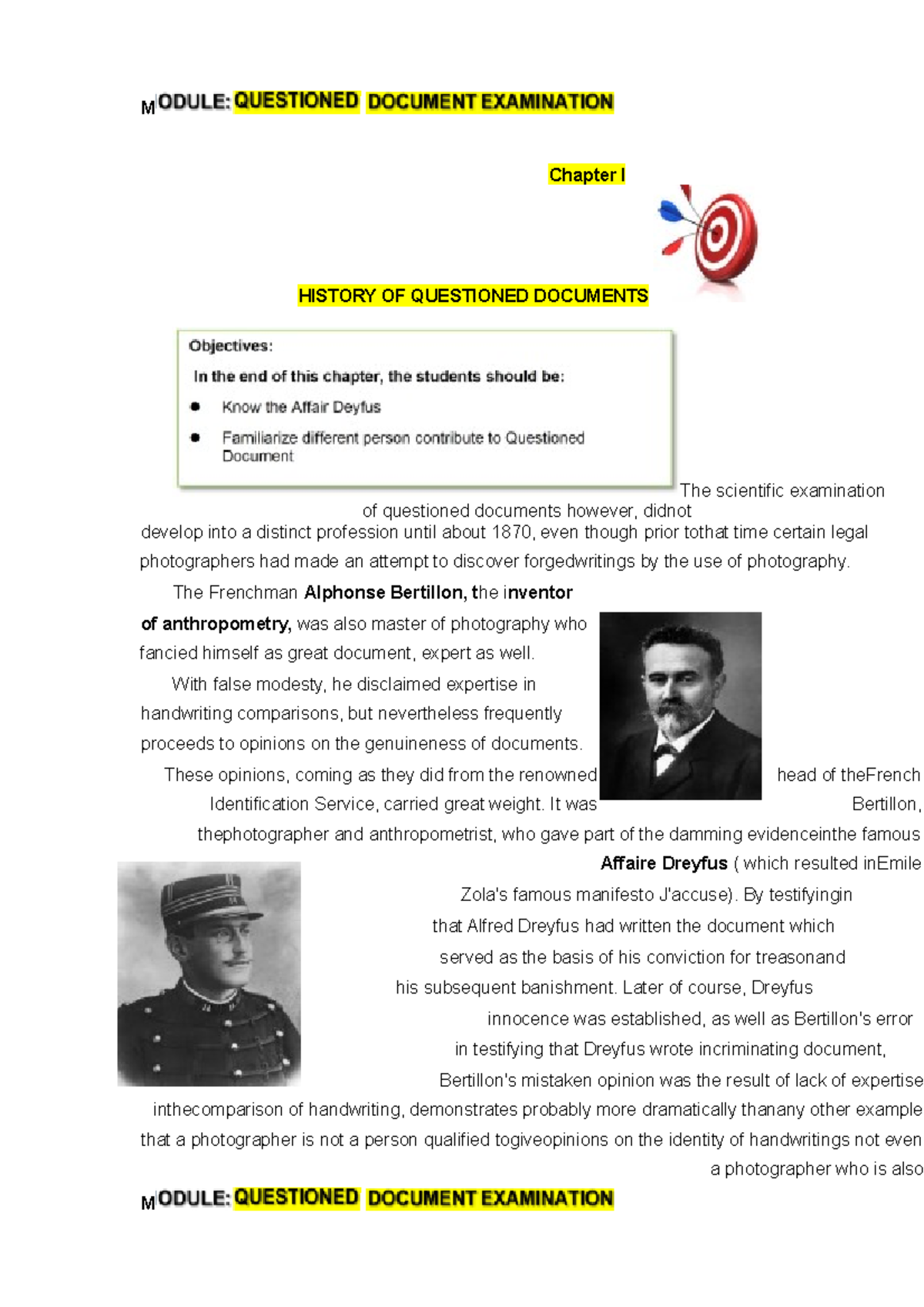 Chapter I. History OF Questioned Documents - M Chapter I HISTORY OF ...