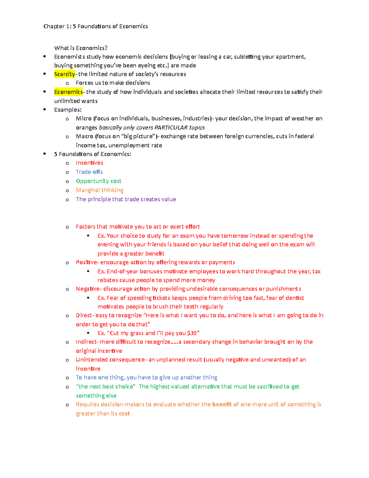 Chapter 1: The Five Foundations of Economics - Chapter 1: 5 Foundations ...