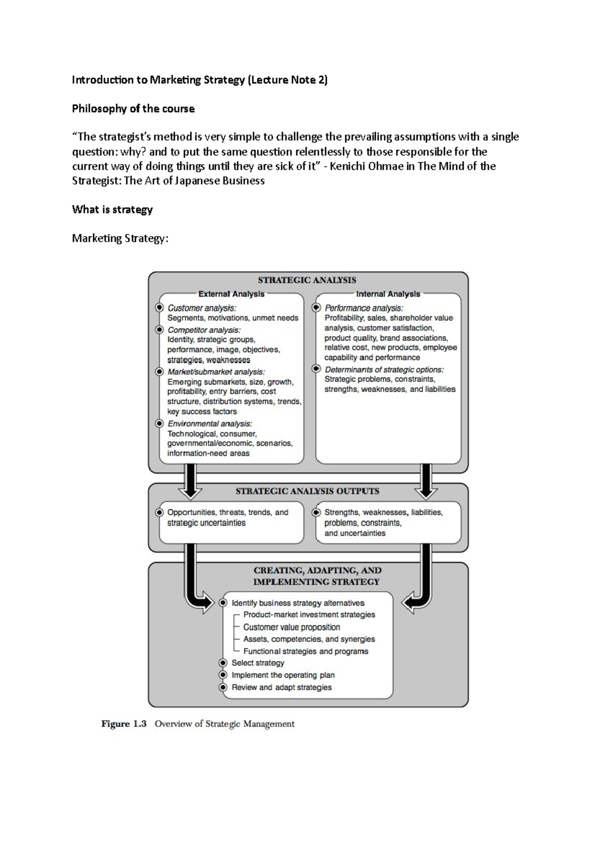 Introduction to Marketing Strategy L2 - Introduction to Marketing ...