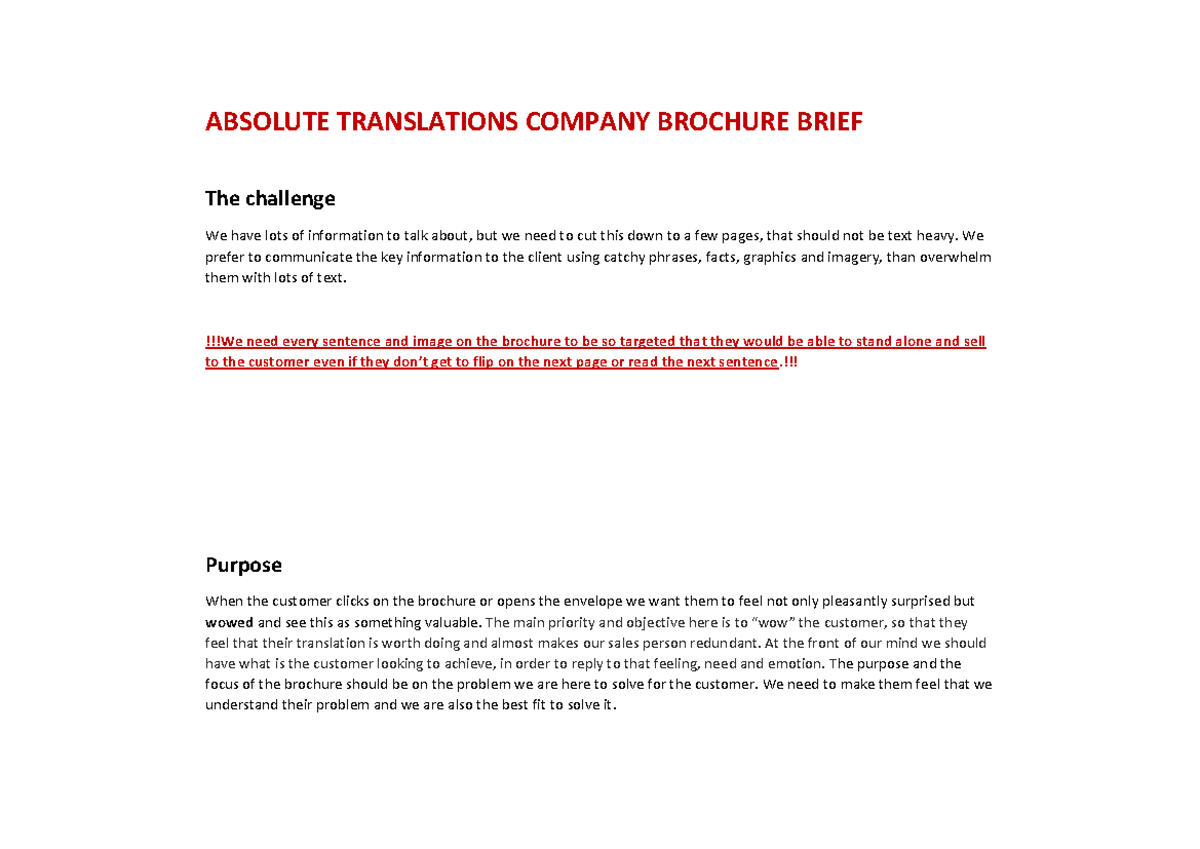 VB Brochure Brief 2021 - ABSOLUTE TRANSLATIONS COMPANY BROCHURE BRIEF ...