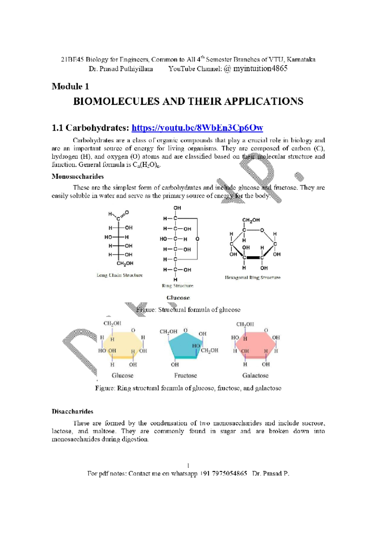 Biology for Engineers Notes Module 1-3 - Studocu