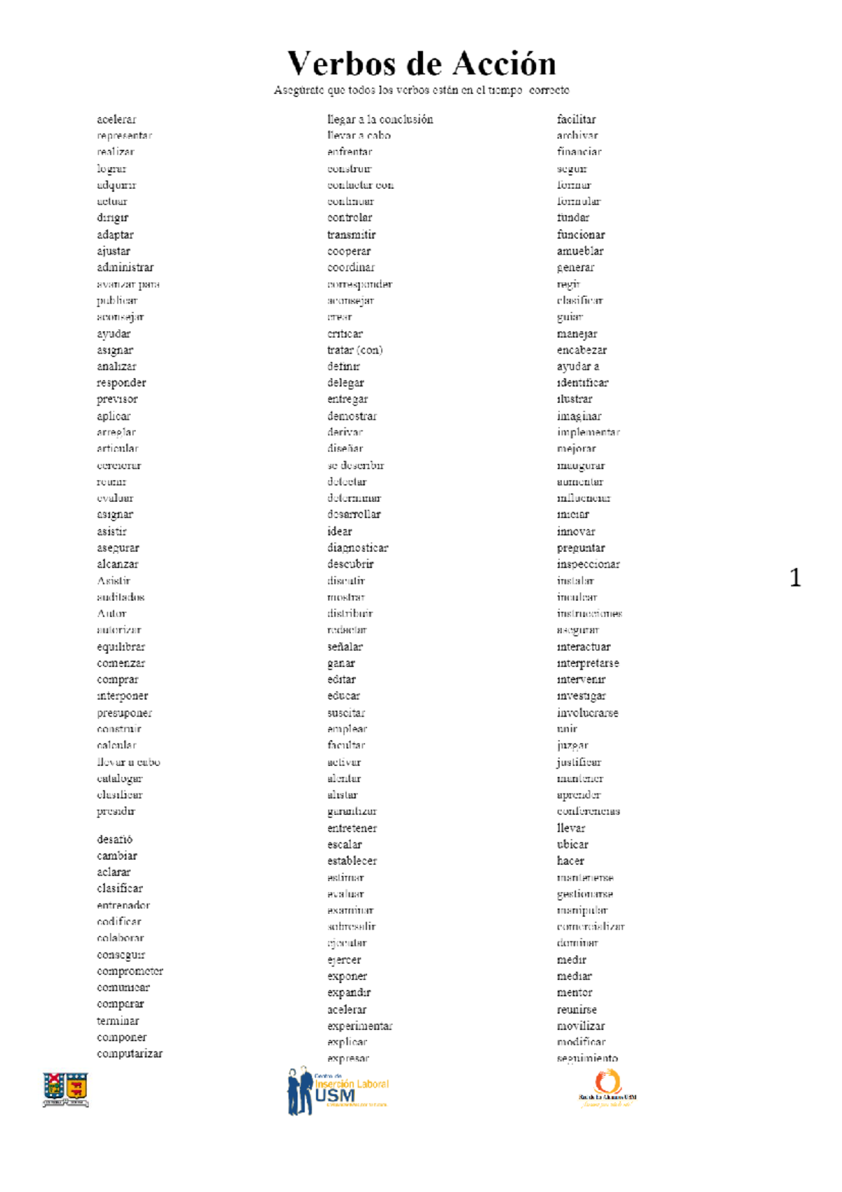 Verbos de Acción - Revista Sansanos - administración de empresas - Studocu