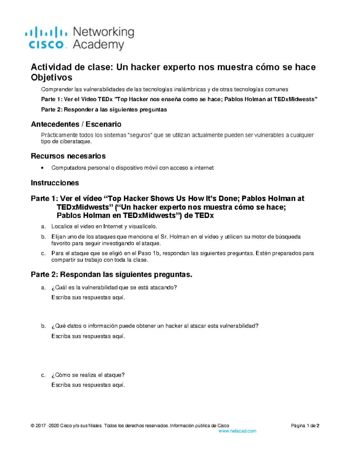 1 - sdsddsd - © 2017 - 2020 Cisco y/o sus filiales. Todos los derechos ...