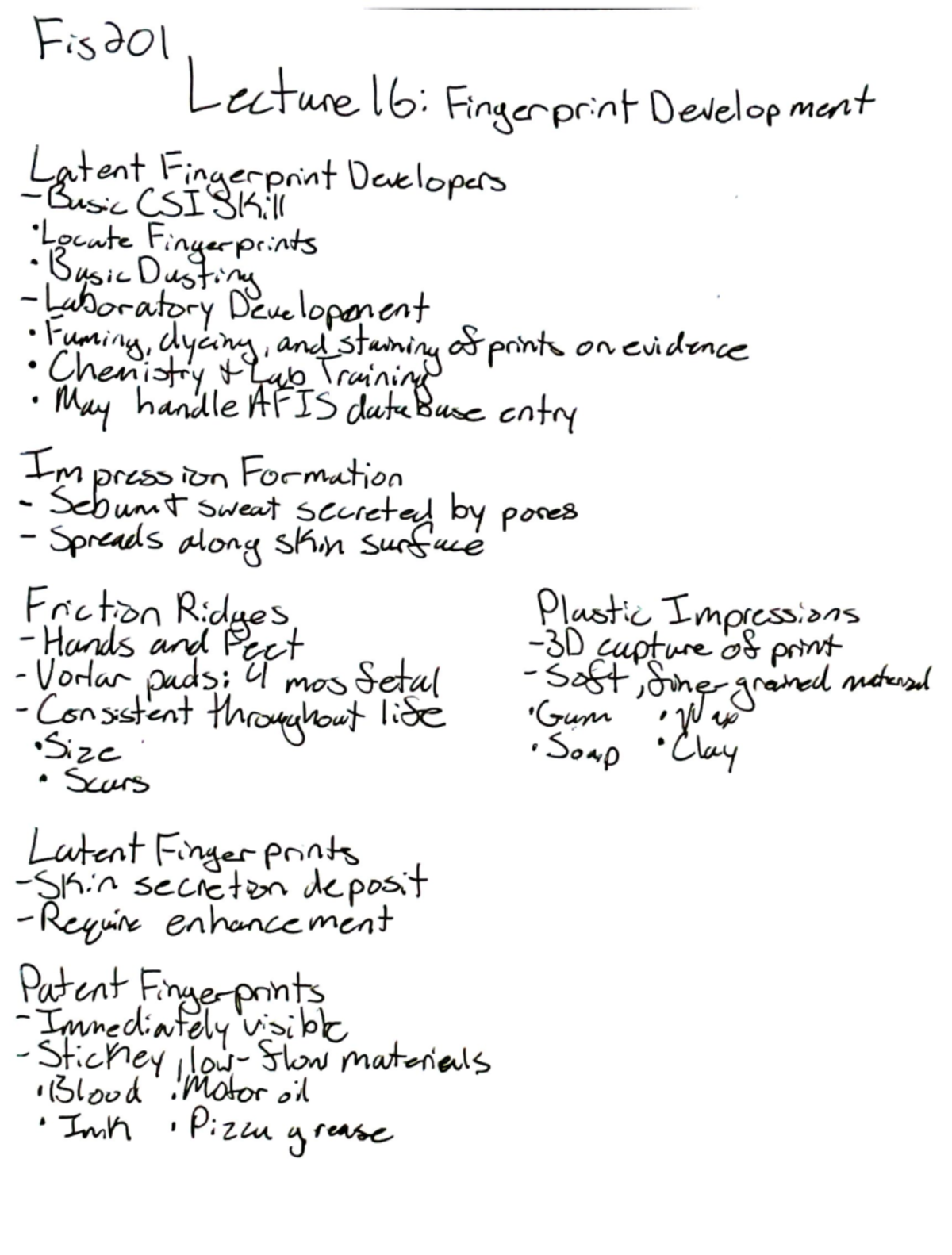 FIS 201 lecture 16 [Fis-201] - Fis 201 Lecture 16: Fingerprint ...