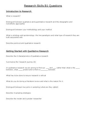 Research Skills - Week 1 - Research Skills Week 1 Research skills are ...