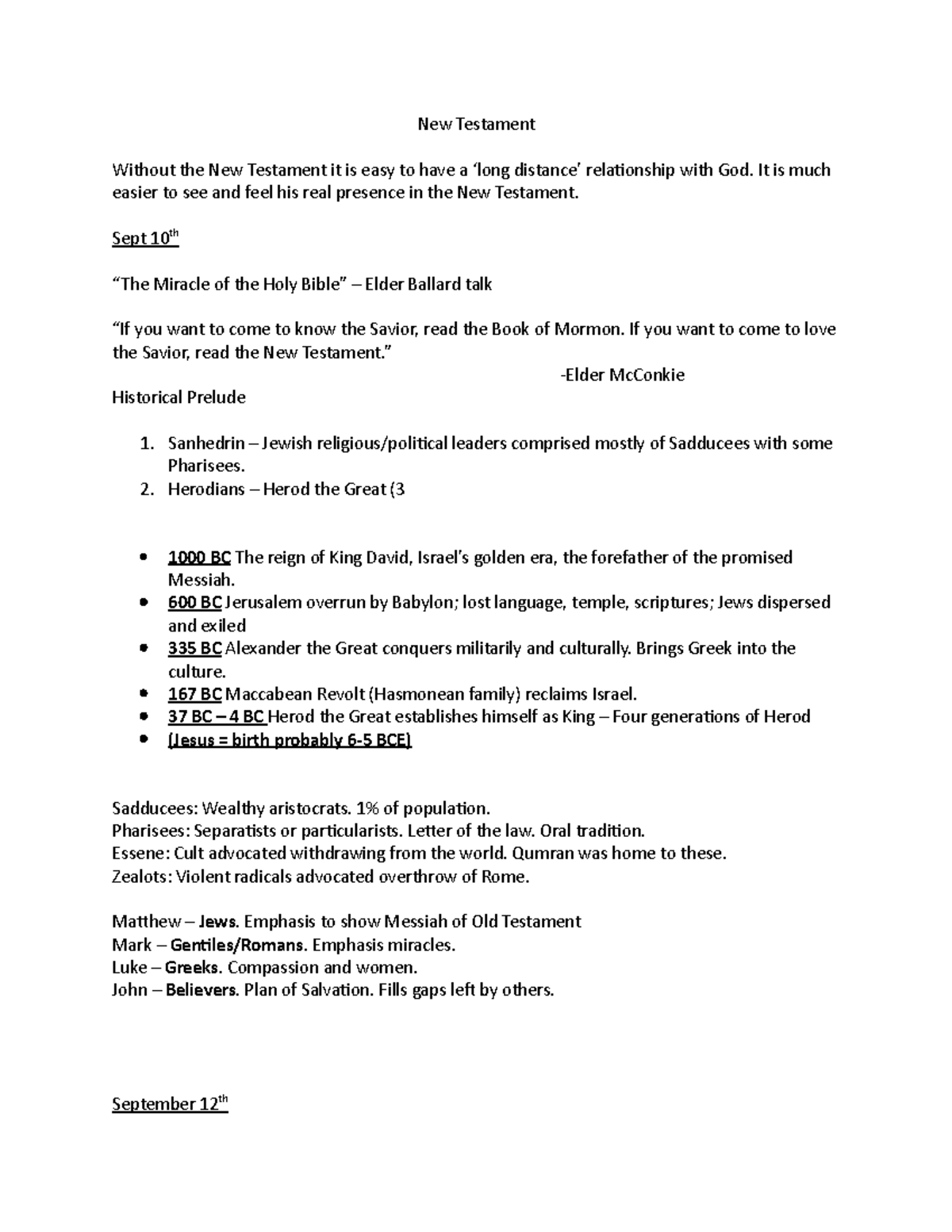 New Testament - Lecture notes All - New Testament Without the New ...