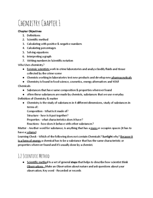 Chem Chapter 1,2 - Chem 108 - Chemoh Chapter Objective Definitions ...