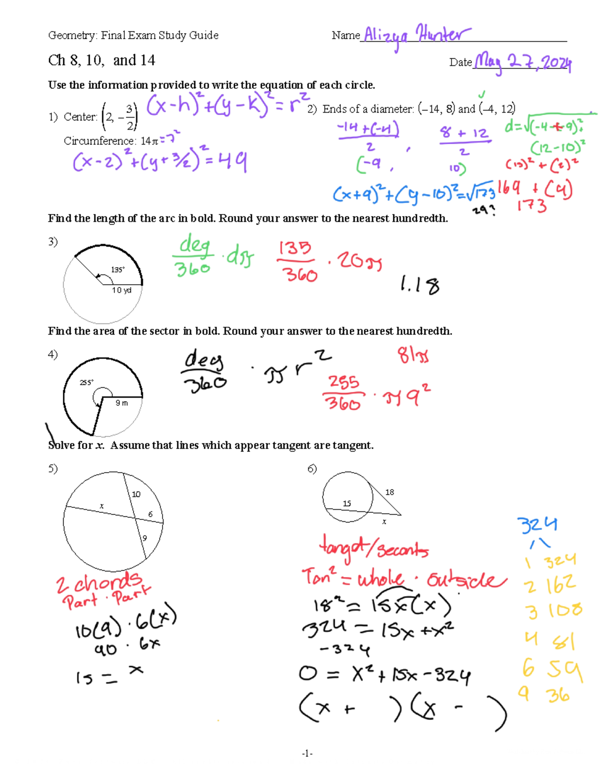 - Geo Final Exam Study Guide #2 - ©k g 2 P 0 H 2 u 4 N NKcuXt_aY ...