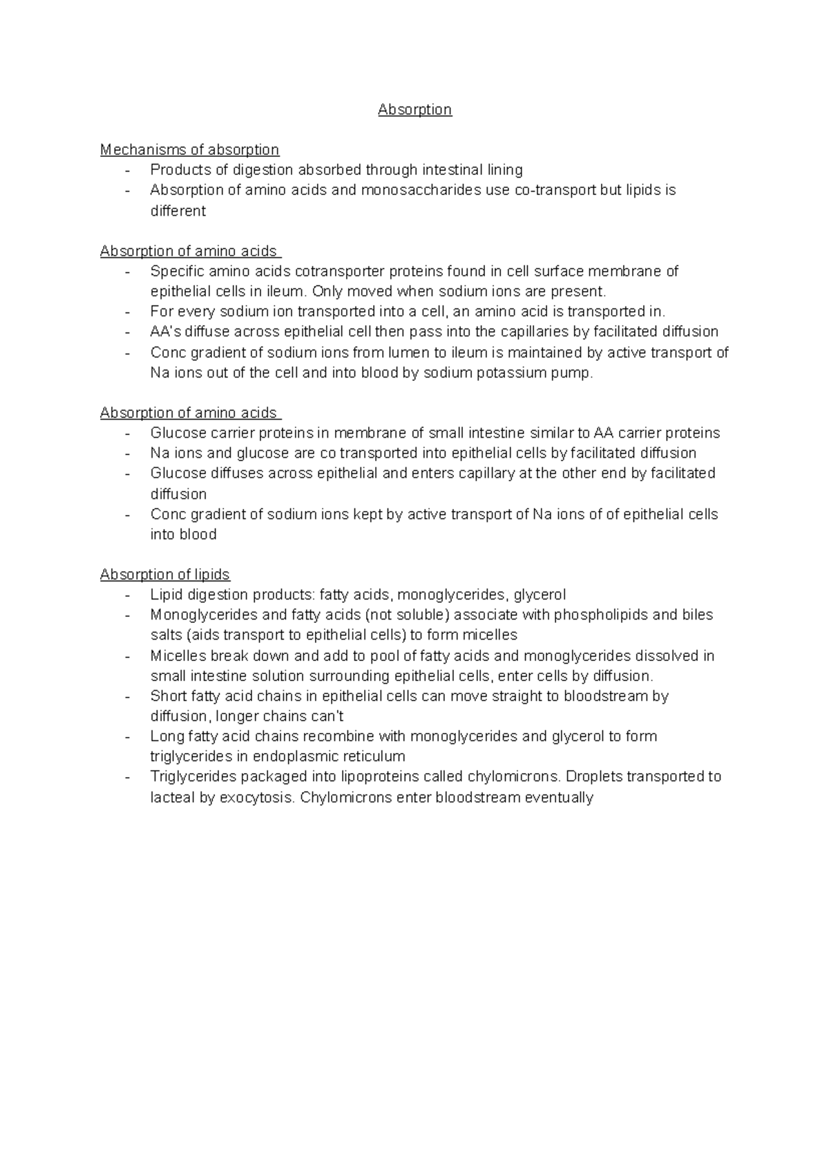 Absorption (a level biology) - Absorption Mechanisms of absorption ...