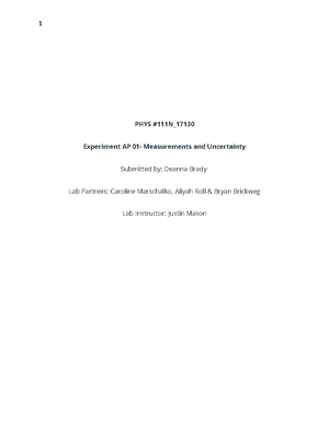 LAB PHYS, static - Intro to Physics lab work - Physics Lab Report ...