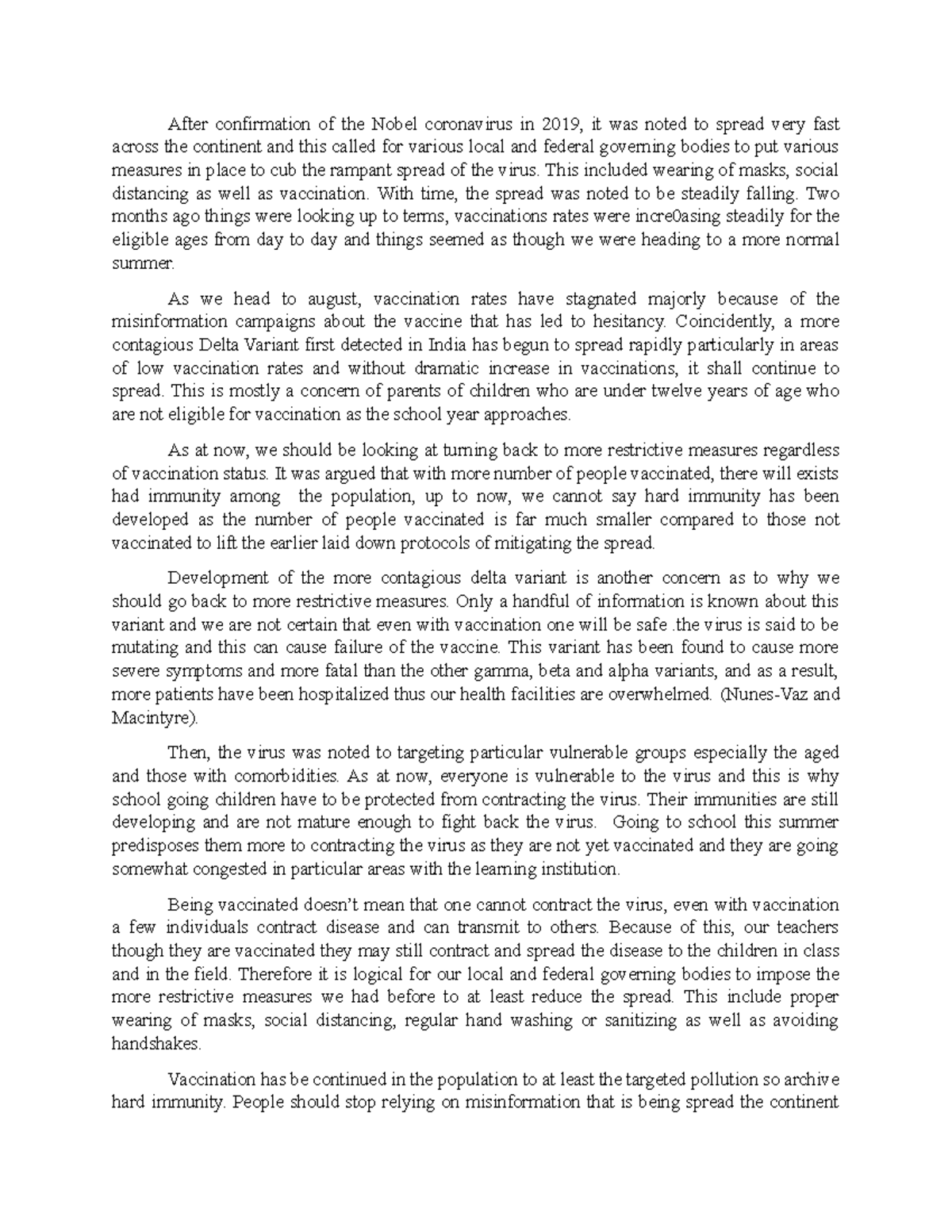 Covid 2019 - lecture notes - After confirmation of the Nobel ...