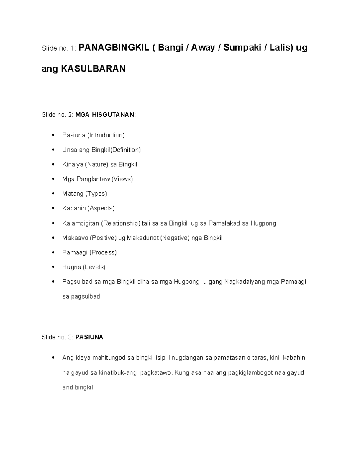 Panagbingkil - Conflict Resolution - Slide no. 1: PANAGBINGKIL ( Bangi ...